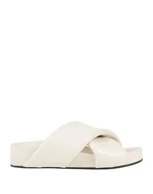 JIL SANDER Lilac Leather Sandals - Off White