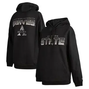 FISLL Alcorn State Braves Puff Print Sliced Pullover Hoodie - Black