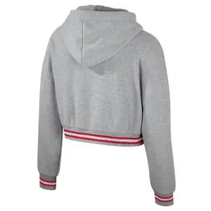THE WILD COLLECTIVE Wisconsin Badgers Cropped Shimmer Pullover Hoodie