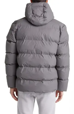 Rains Alta Waterproof Hooded Puffer Jacket - Grey