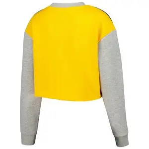 HYPE AND VICE Michigan Wolverines Colorblock Rookie Crew Pullover Sweatshirt