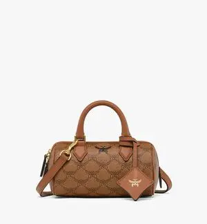 Mcm Ella Boston Bag In Lauretos - Brown