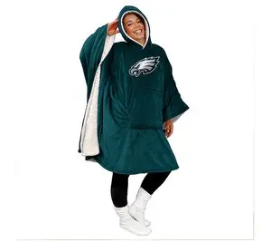 PEGASUS SPORTS Nfl Licensed 60' X 80' Wearable Hooded Blanket With Logo Patch - One-color