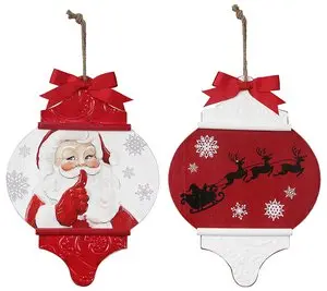 YOUNG'S INC. Young's Set Of 2 Traditional Christmas Hanging All Ornaments - One-color