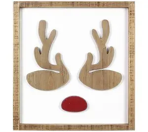 YOUNG'S INC. Young's Winter Whimsy Wood Rudolph Wall Sign - One-color