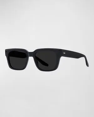 Barton Perreira Zander Rectangle Sunglasses - Black Noir