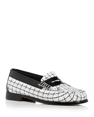 G.H.BASS G. H.bass Whitney Tweed Weejuns Penny Loafers - White/multi