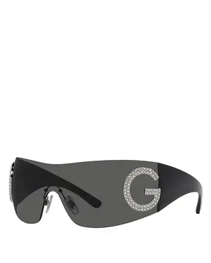 Dolce & Gabbana Pillow Shield Sunglasses - Black/gray Solid