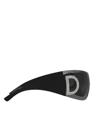 Dolce & Gabbana Pillow Shield Sunglasses - Black/gray Solid