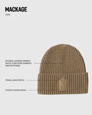 Mackage Cuffed Knit Beanie - Light Camel