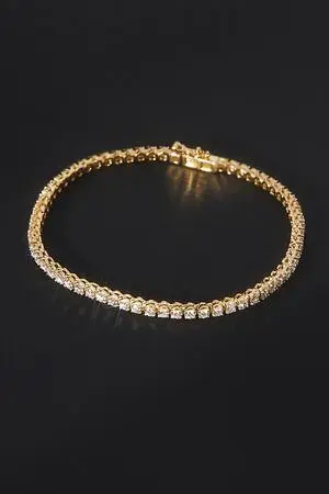 FINE DIAMONDS BY ANTHROPOLOGIE Bezel Disc Diamond Bracelet - Gold