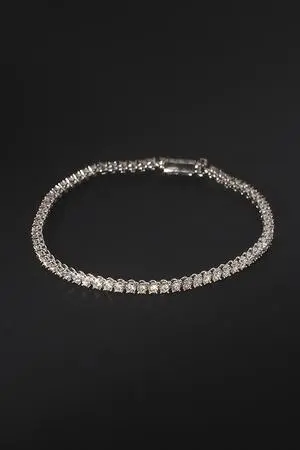 FINE DIAMONDS BY ANTHROPOLOGIE Bezel Disc Diamond Bracelet - Silver