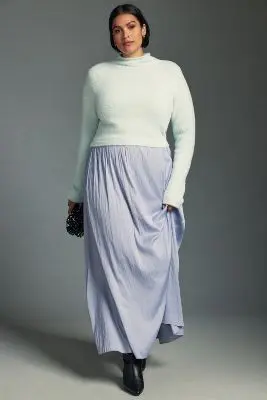 Anthropologie Thea Long-Sleeve Eyelash Twofer Sweater Dress In Blue - 44%  Off | Editorialist
