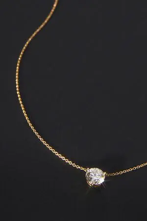 FINE DIAMONDS BY ANTHROPOLOGIE Fine Diamonds Single Floating Diamond Necklace
