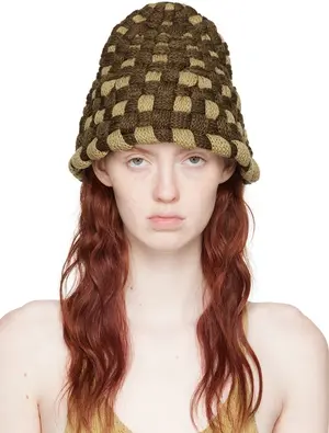 ISA BOULDER Isa Boulder Brown Woven Bucket Hat - Swampmix