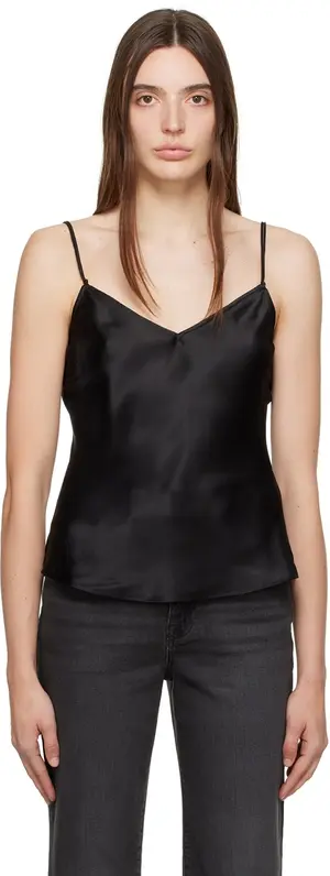 FRAME FRAME V-Neck Silk Camisole - Noir