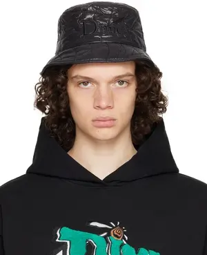DIME Dime Quilted Outline Bucket Hat - Black