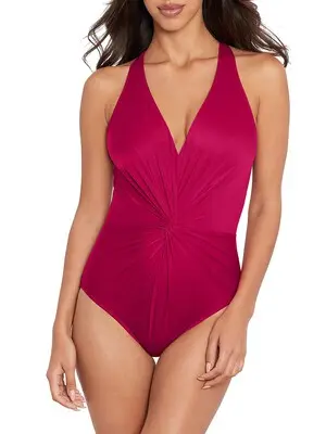 Magicsuit Solids Drew Twisted One-piece Swimsuit Vamp Red