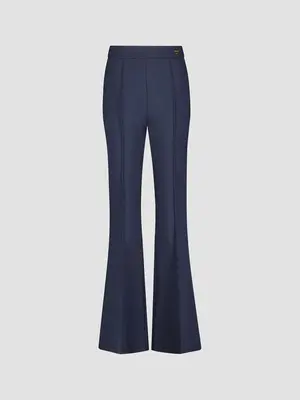 CALLAS MILANO Lola High Density Crepe Stretch Cropped Flare Trousers - Navy