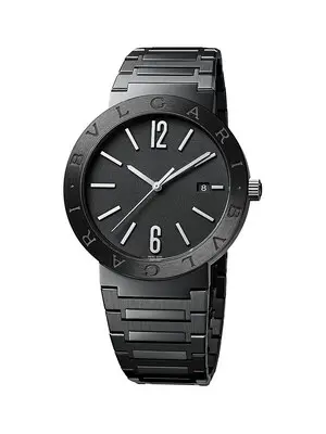 BVLGARI Stainless Steel Bracelet Watch/41mm - Black
