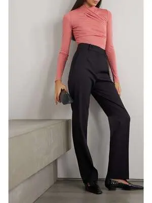 Another Tomorrow Net Sustain Stretch-wool Twill Straight-leg Trousers