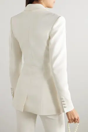 Safiyaa Arlene Satin-trimmed Stretch-crepe Blazer