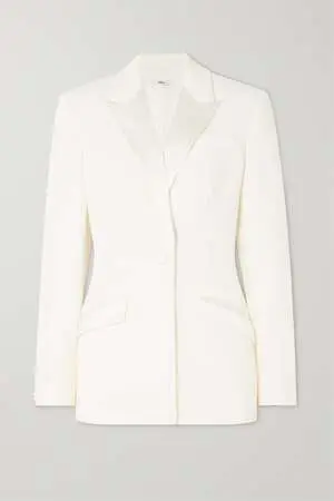 Safiyaa Arlene Satin-trimmed Stretch-crepe Blazer