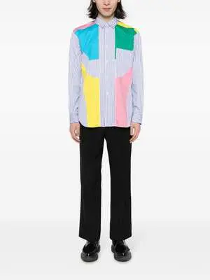 Comme Des Garçons Stripped Patchwork Cotton Shirt