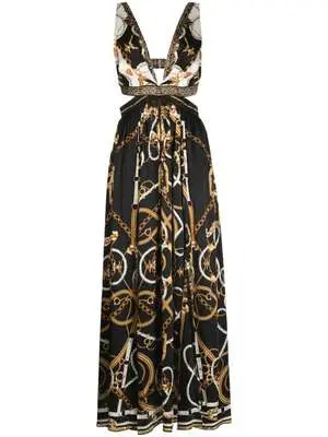 Camilla Cut-out Printed Silk Dress