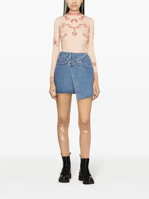 Ksubi Asymmetric Denim Miniskirt - Blue