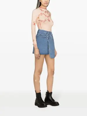 Ksubi Asymmetric Denim Miniskirt - Blue