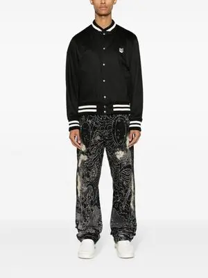 Maison Kitsuné Fox-patch Satin Bomber Jacket