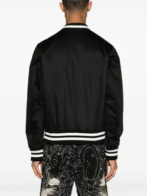 Maison Kitsuné Fox-patch Satin Bomber Jacket