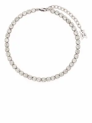 Amina Muaddi Tennis Crystal-embellished Anklet - Silver