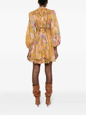 Zimmermann August Plunge Mini Dress - Yellow