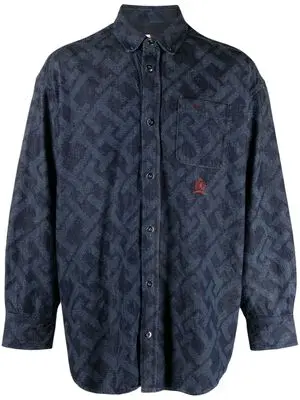 Tommy Hilfiger Monogram-jacquard Denim Shirt