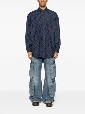 Tommy Hilfiger Monogram-jacquard Denim Shirt