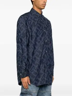 Tommy Hilfiger Monogram-jacquard Denim Shirt