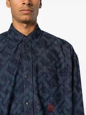 Tommy Hilfiger Monogram-jacquard Denim Shirt