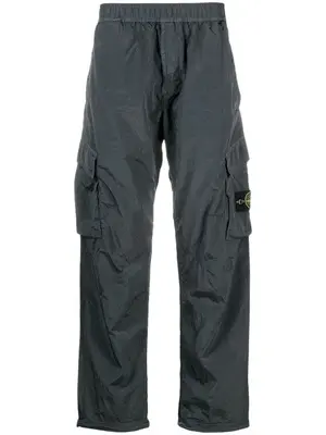 Stone Island Compass-motif Cargo Trousers - Grey