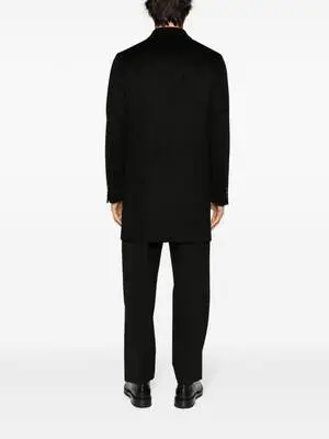 Colombo Notched-collar Single-breasted Coat - Black