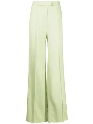 SA SU PHI Andrea Straight-leg Wool Trousers - Green
