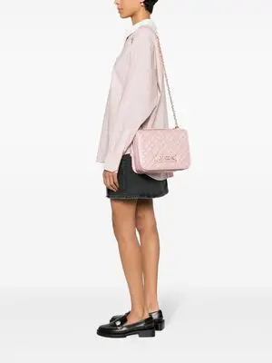 Moschino Quilted Shoulder Bag With Logo - Pink
