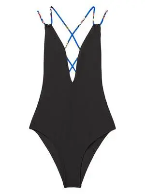 Emilio Pucci Printed Straps Swimsuit - Black