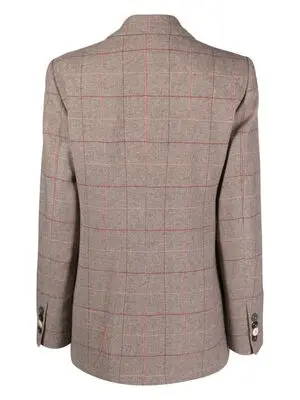 FORTELA Grid-pattern Double-breasted Blazer