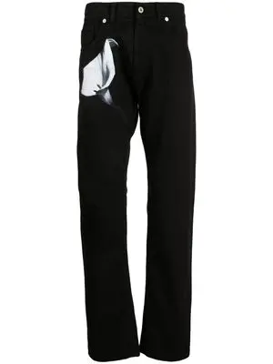 HONEY FUCKING DIJON Floral-print Pants - Black