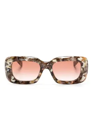 Chloé Gayia Rectangle-frame Sunglasses - Brown