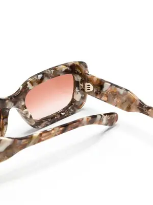 Chloé Gayia Rectangle-frame Sunglasses - Brown