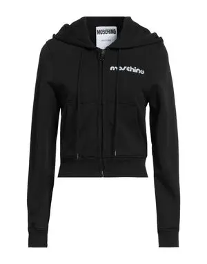 Moschino Cotton French Terry Zip-up Hoodie - Black