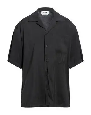 MSGM Shirt Size Viscose, Polyester - Black